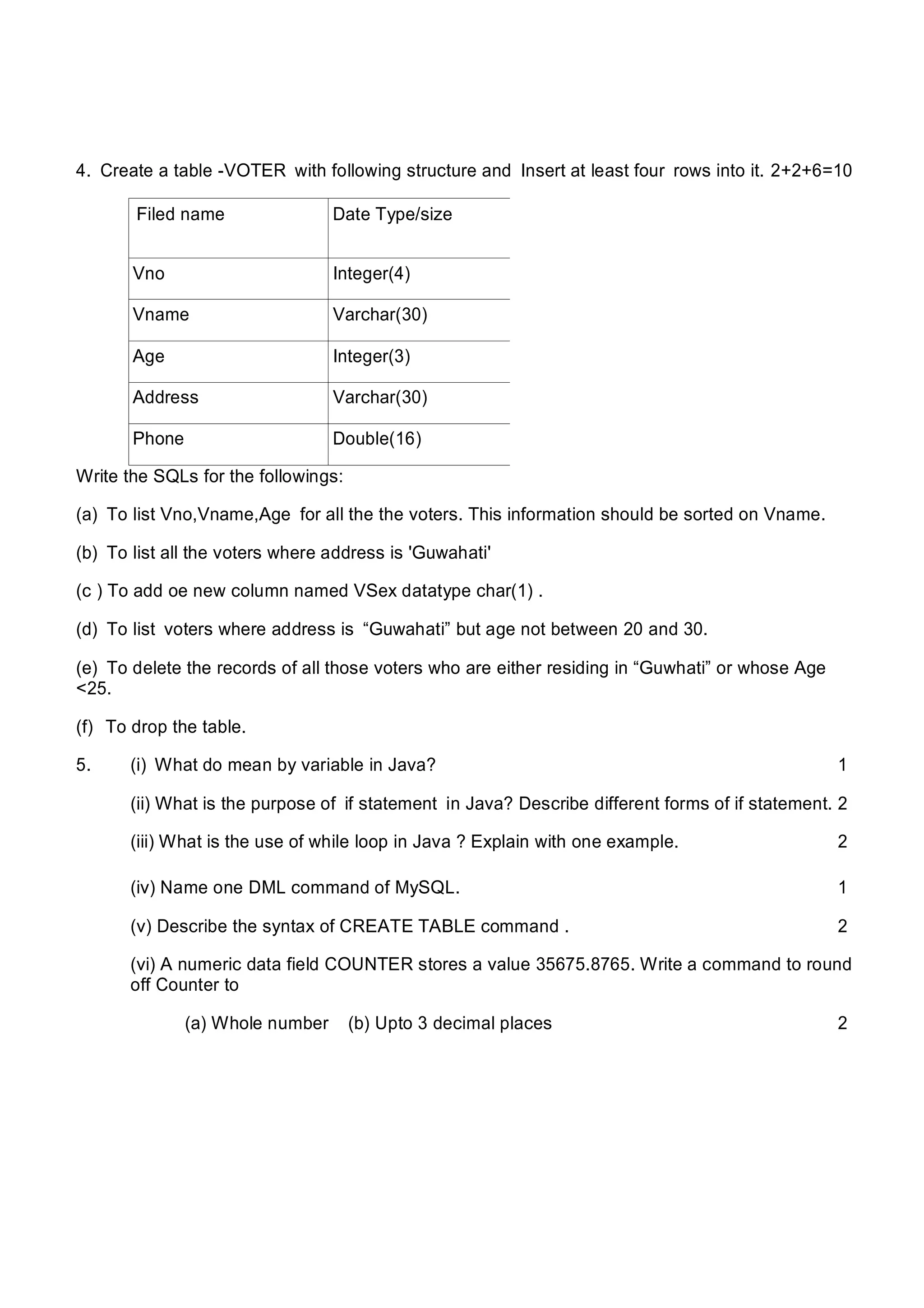 IP Sample paper 2 Class XI | PDF
