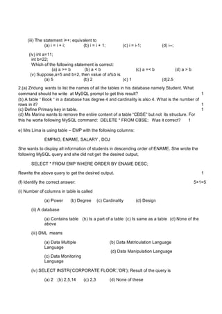 IP Sample paper 2 Class XI | PDF