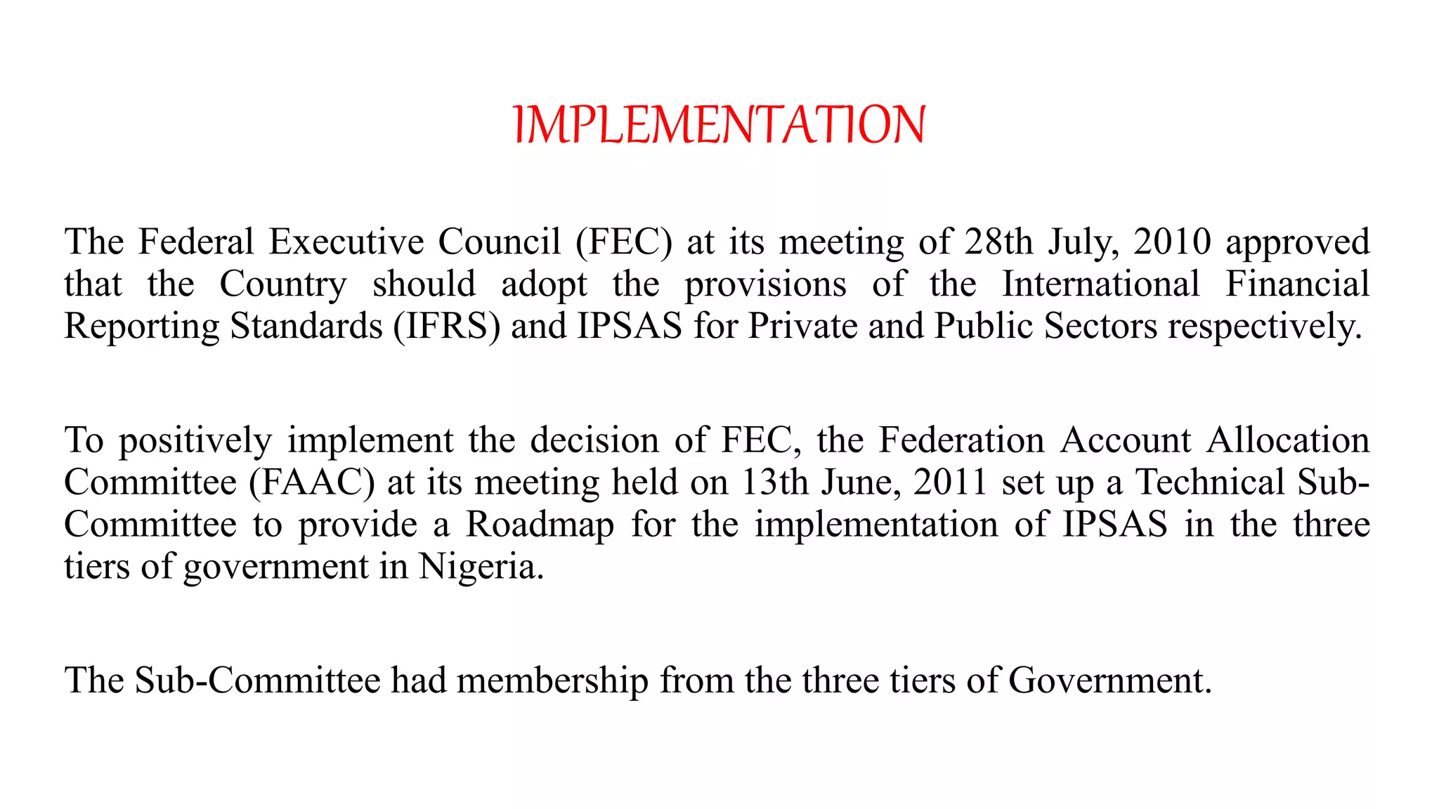 Ipsas adoption in nigeria | PPTX