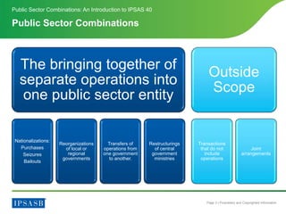 Public Sector Combinations: An Introduction to IPSAS 40 | PPTX