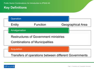 Public Sector Combinations: An Introduction to IPSAS 40 | PPTX