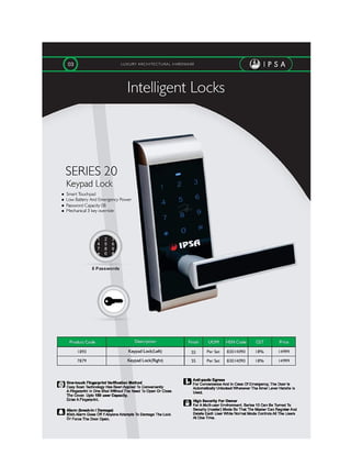 Ipsa series 20 digital keypad lock | PDF | Home Security | Home & Garden