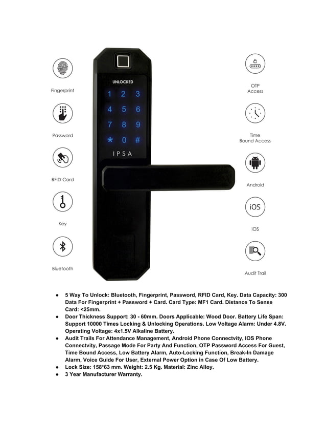 Ipsa series 30 intelligent door lock | PDF | Internet | Computing