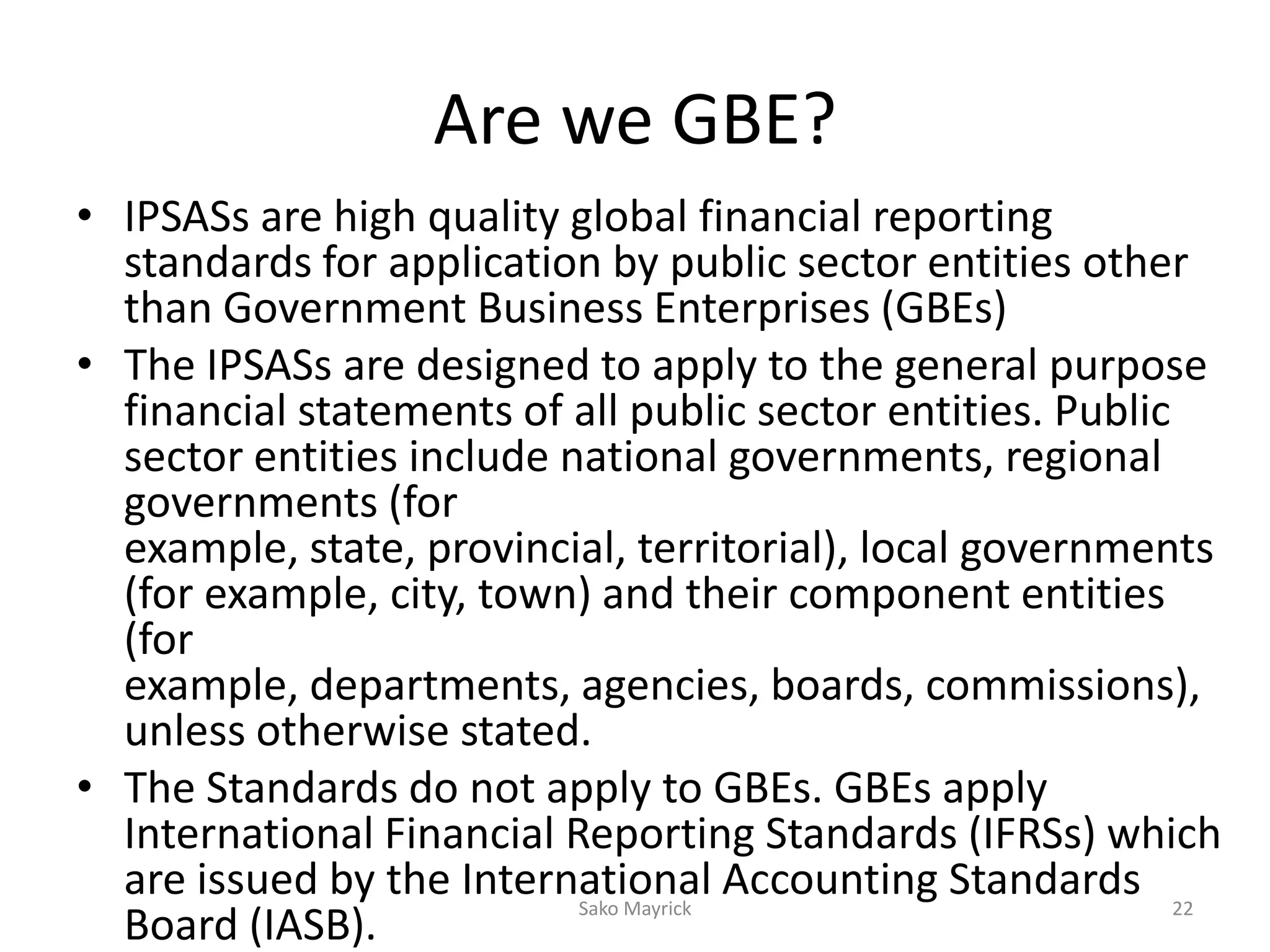 Ipsas training part i overview | PPTX