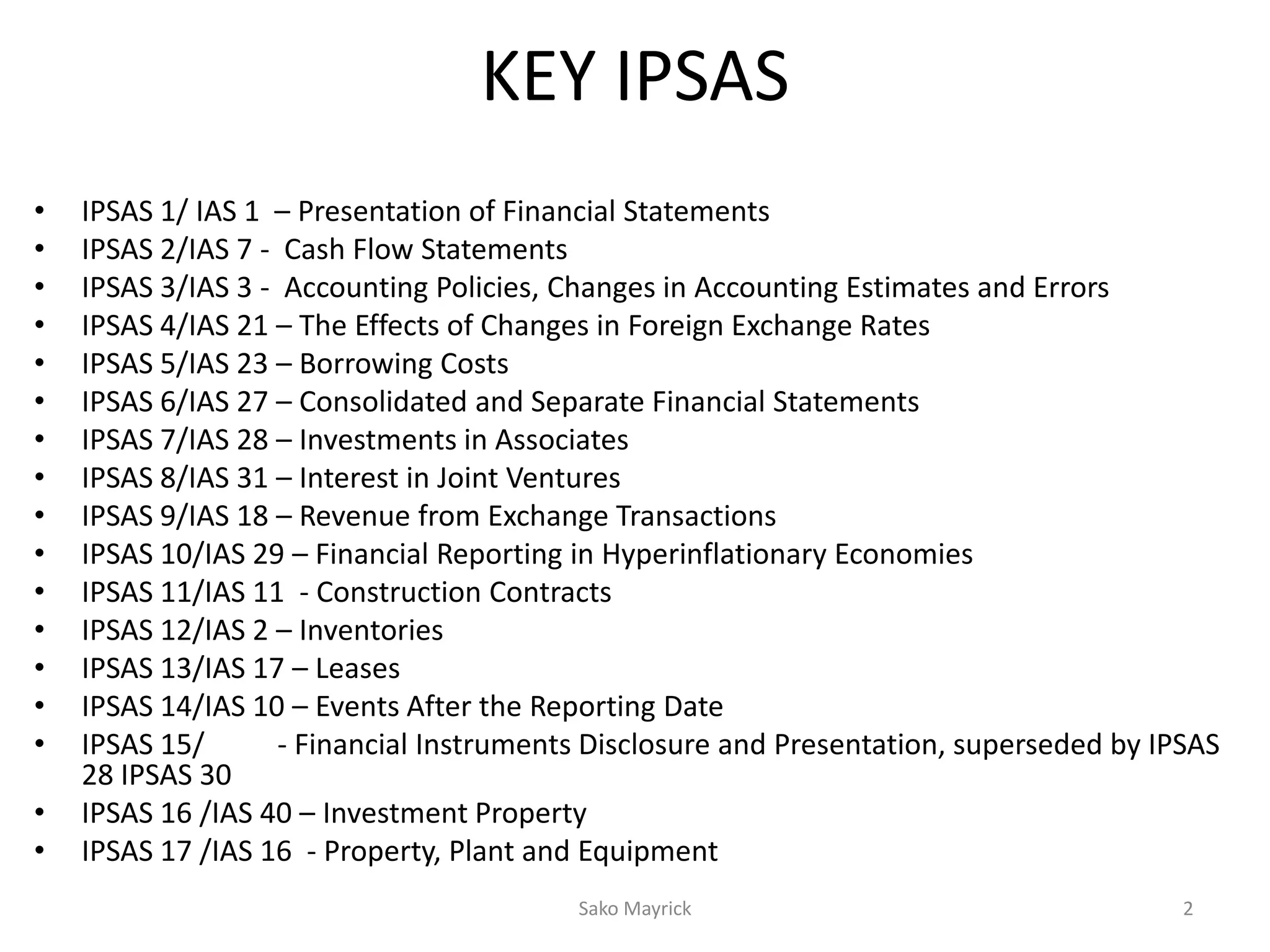 Ipsas training part ii differences btn ipsas and ifrs | PPTX