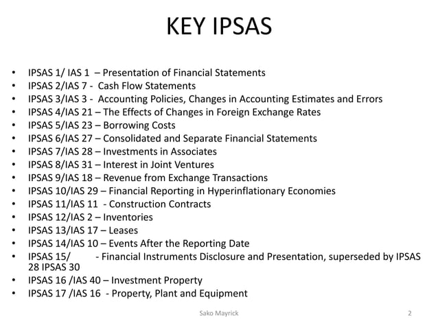 Ipsas training part ii differences btn ipsas and ifrs | PPTX | Business ...