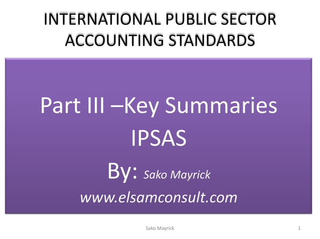 Ipsas training part iii final | PPTX | Business Accounting & Finance ...