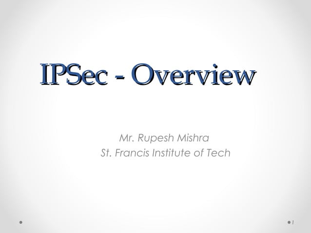Ipsec | PPT