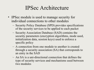 IpSec.ppt its a security protocol works on the application layer | PPT
