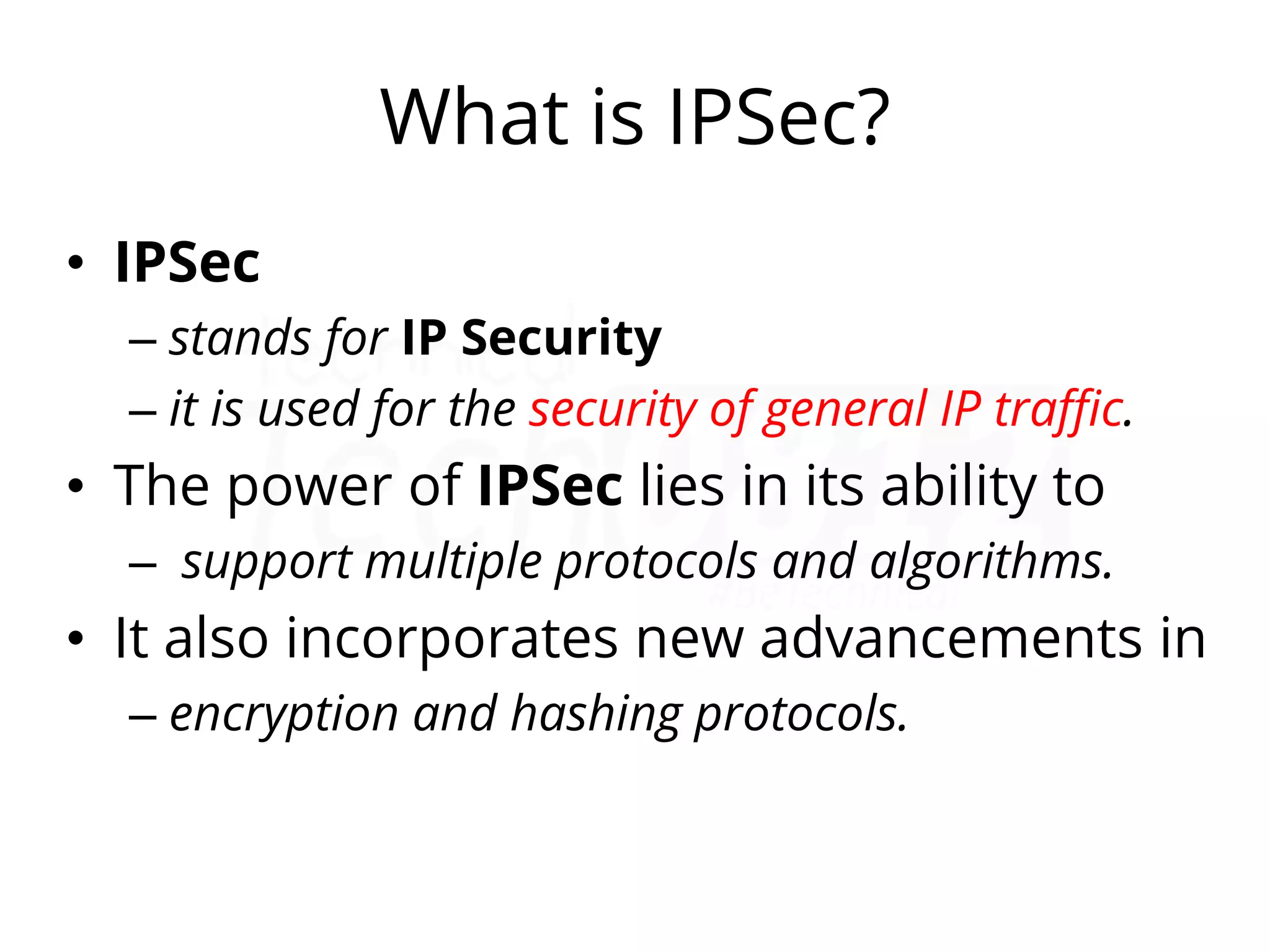 Ipsec Internet Protocol Security Part 1 Pdf Information And Network Security Computing