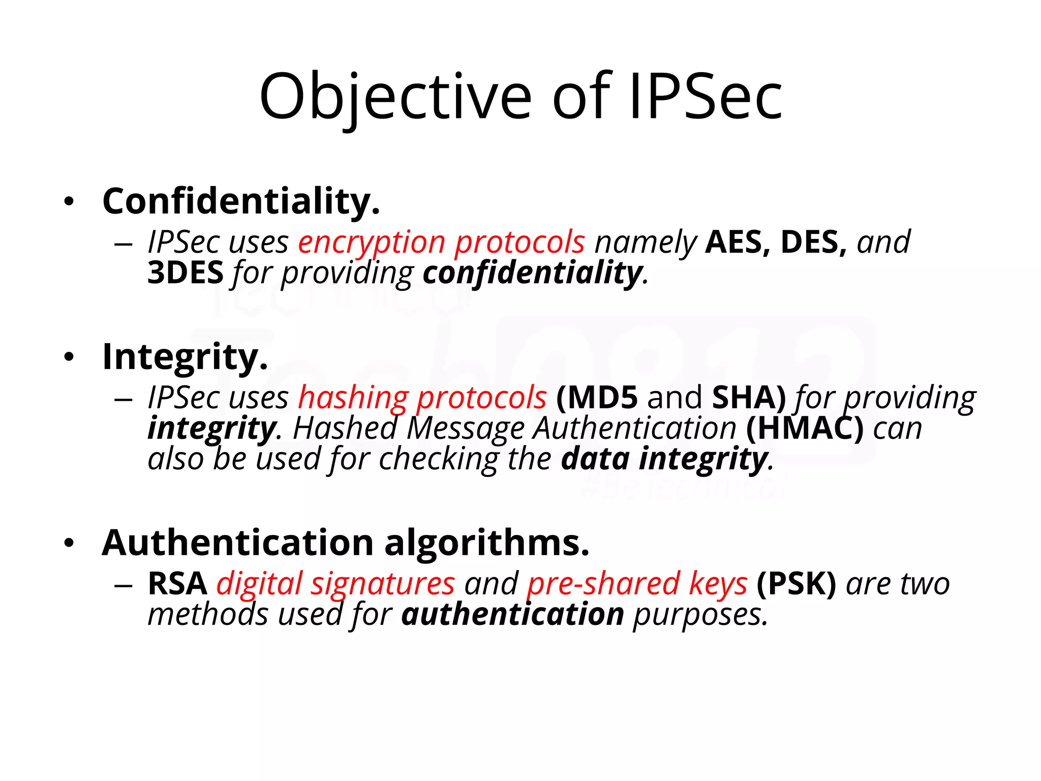 Ipsec Internet Protocol Security Part 1 Ppt