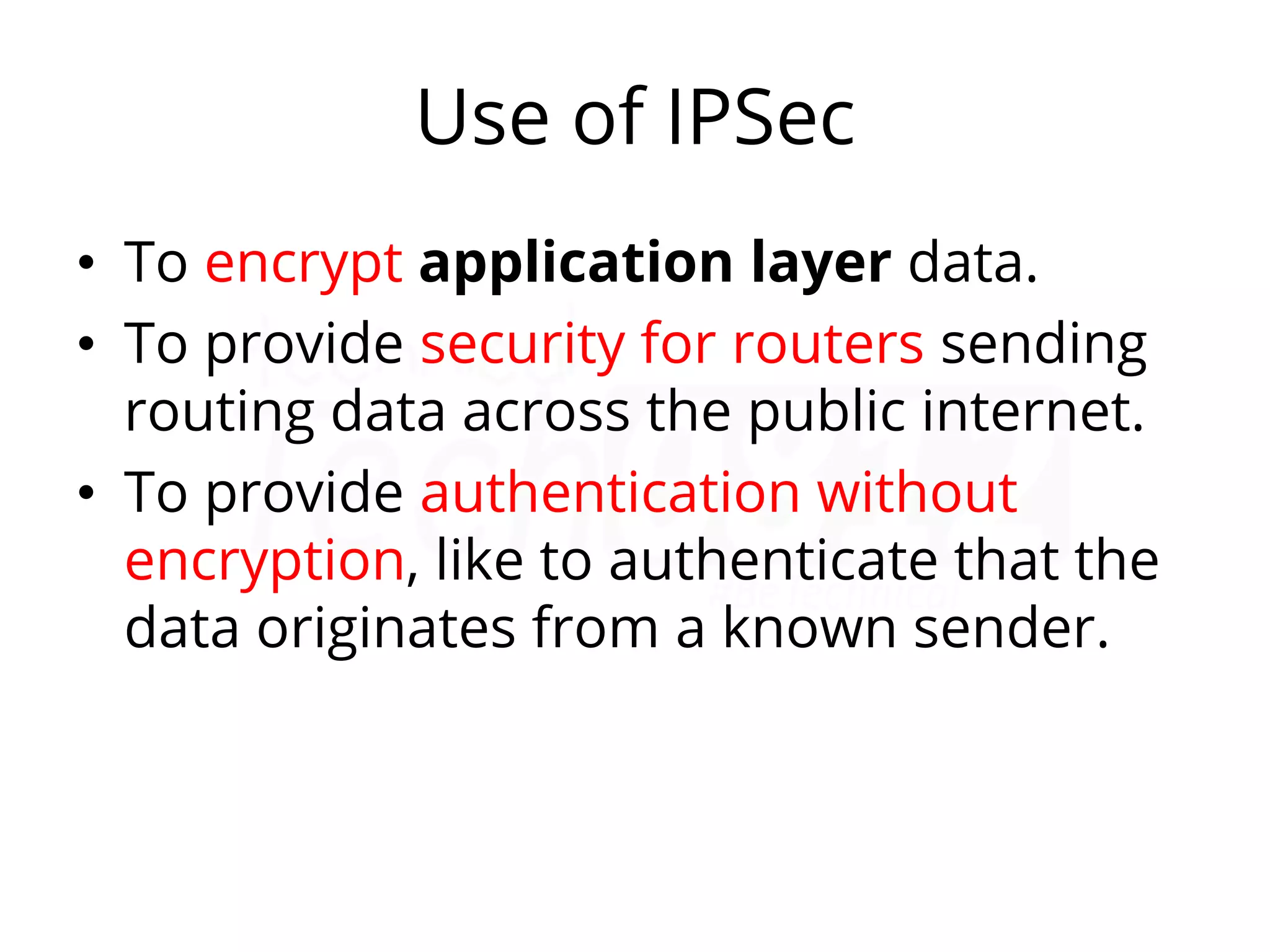 Ipsec Internet Protocol Security Part 1 Pdf Information And Network Security Computing