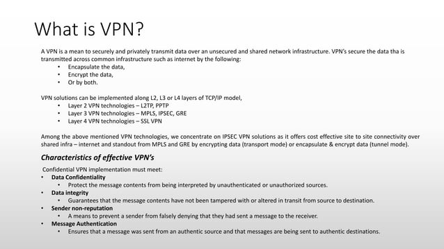 Ipsec Vpn Tunnel Pptx Computer Networking Computing