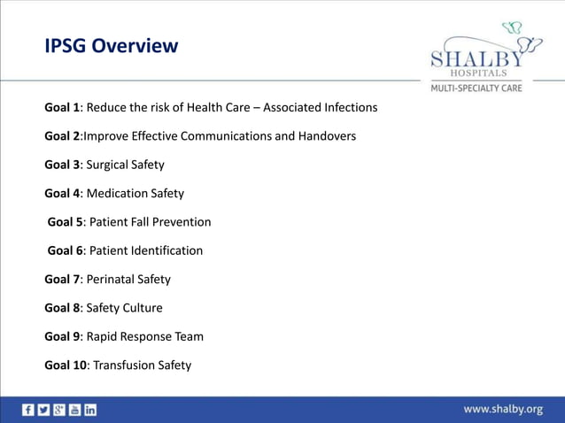 IPSG 10 Goals | PPTX | Infectious Diseases | Diseases and Conditions
