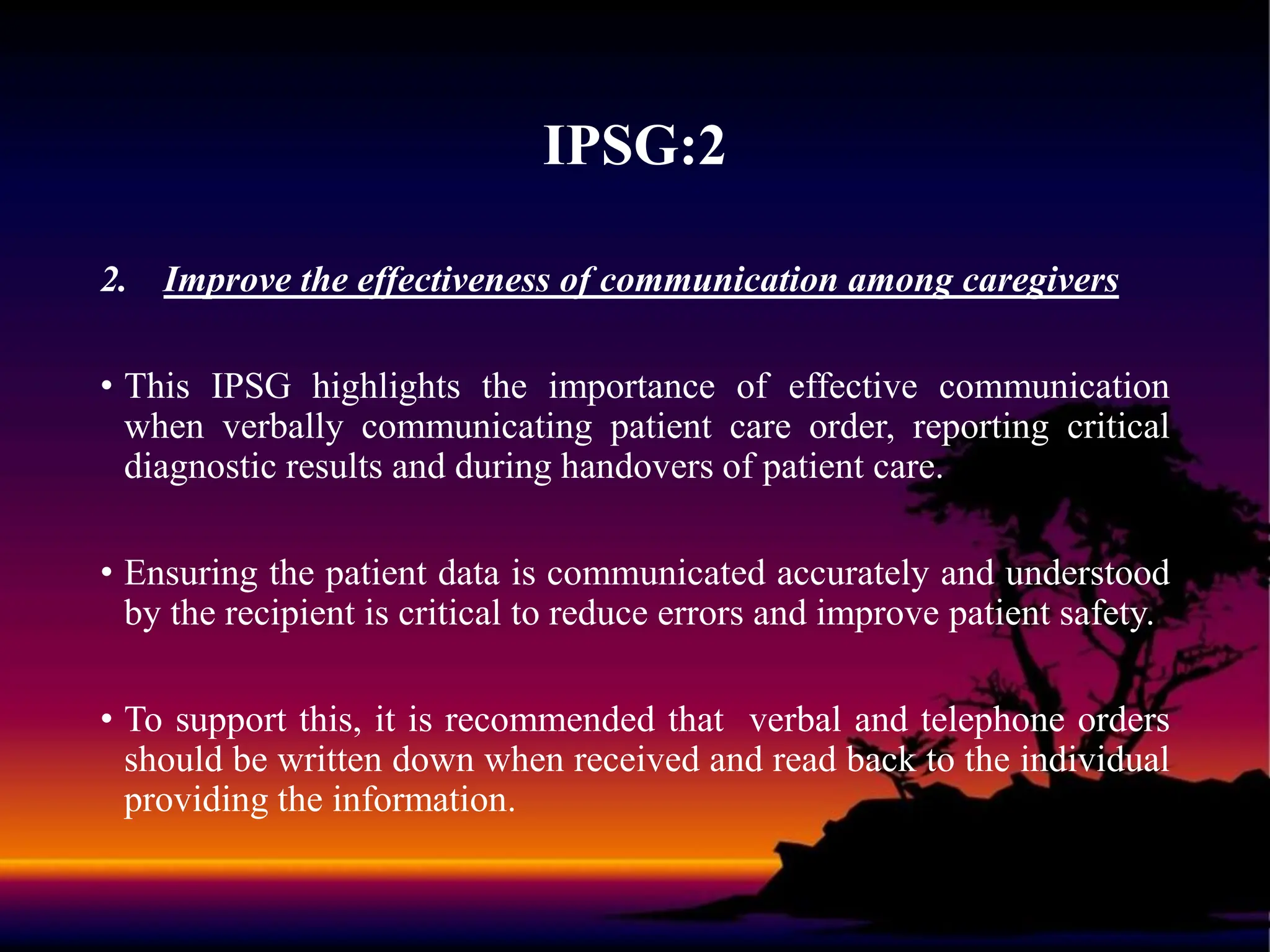 International Patient Safety Goals (IPSG) | PPTX