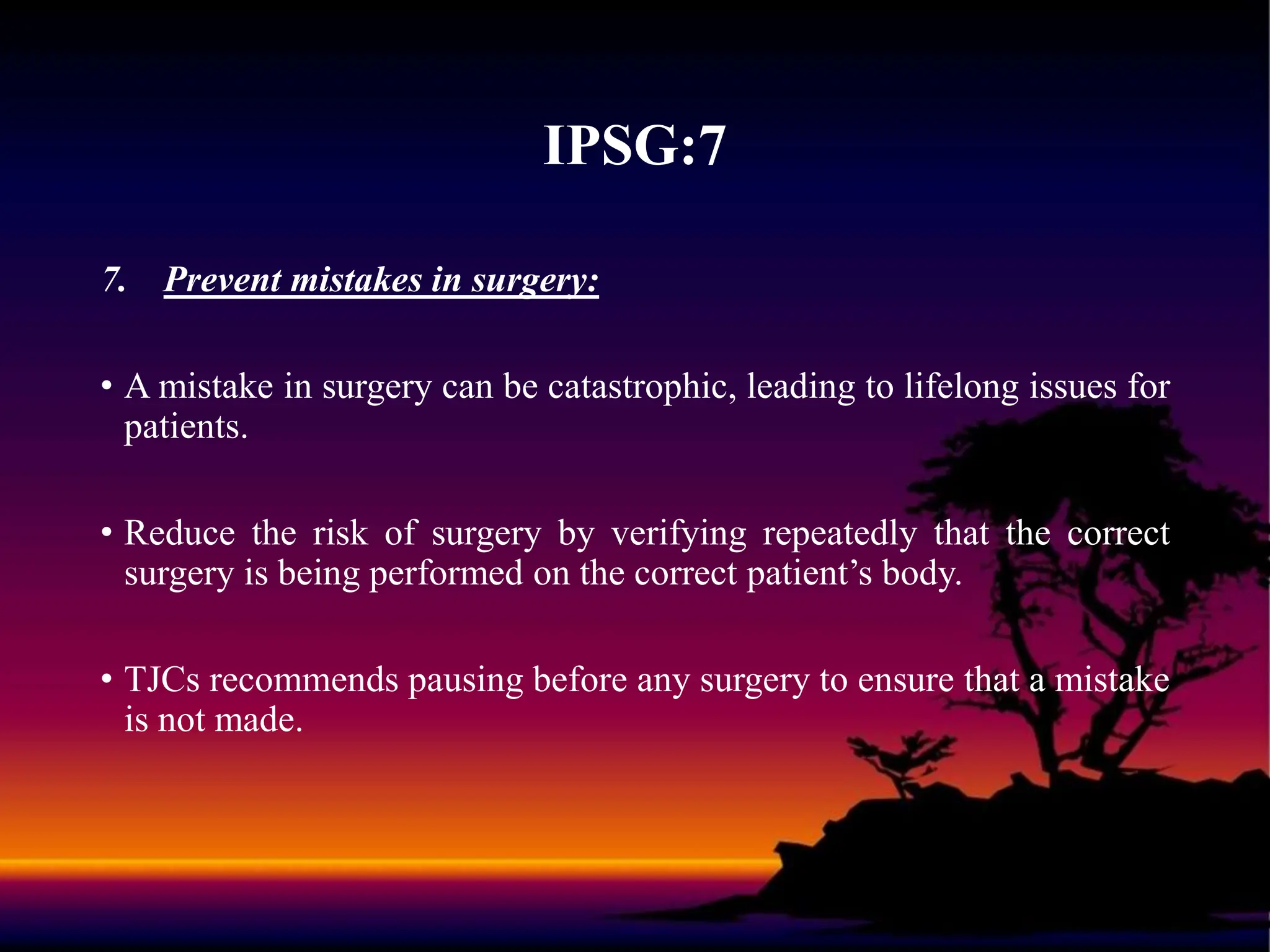 International Patient Safety Goals (IPSG) | PPTX