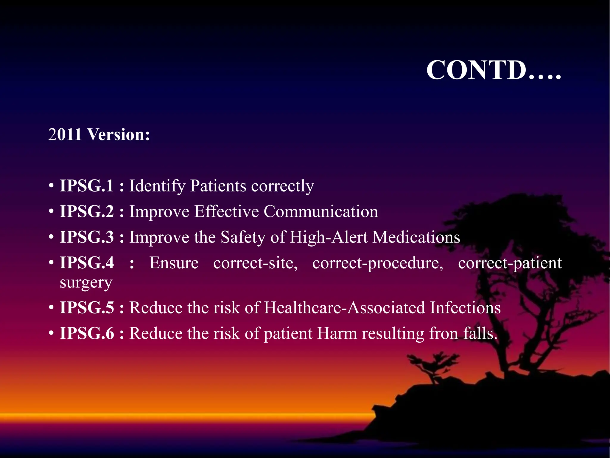 International Patient Safety Goals (IPSG) | PPTX