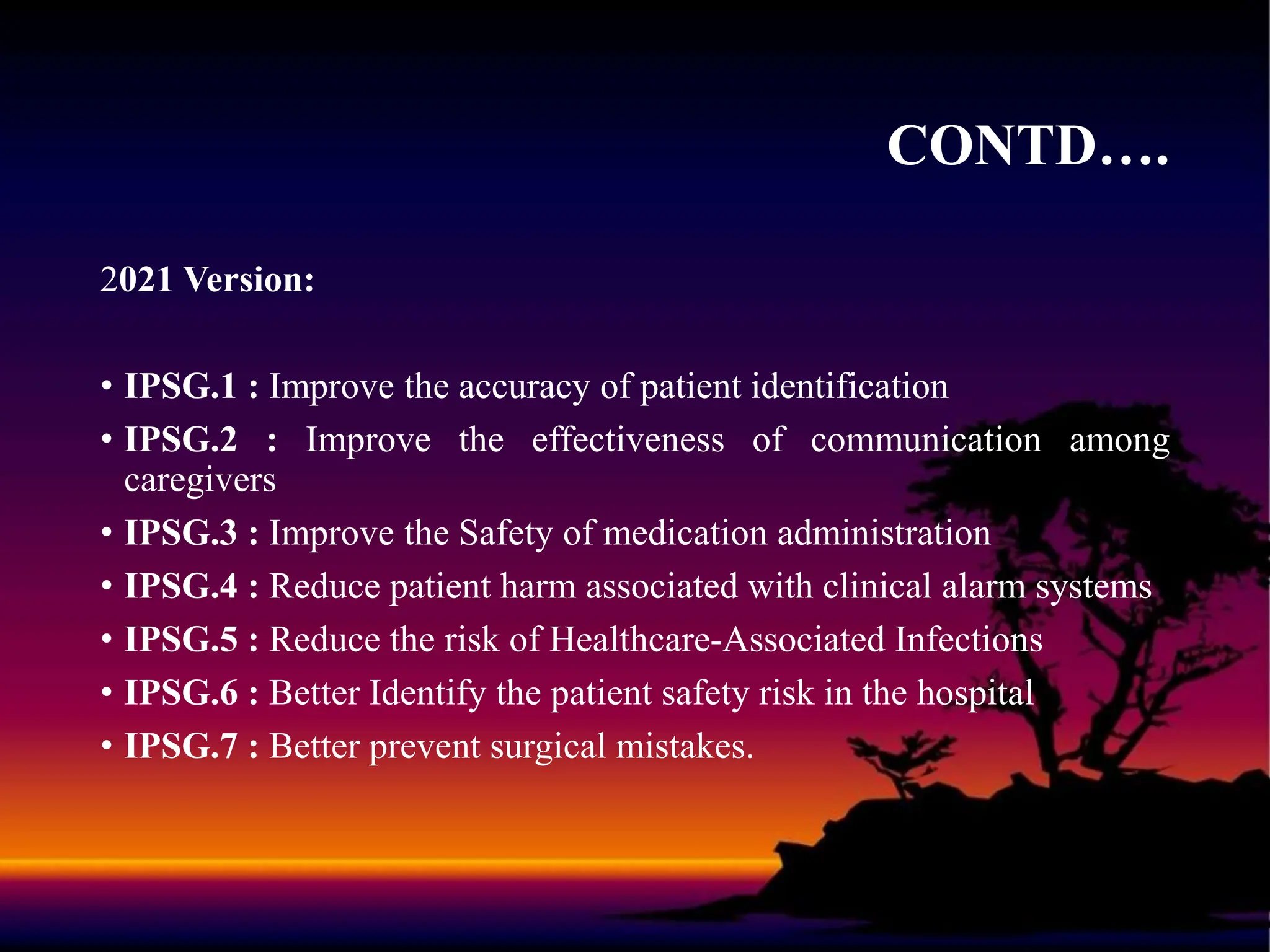 International Patient Safety Goals (IPSG) | PPTX