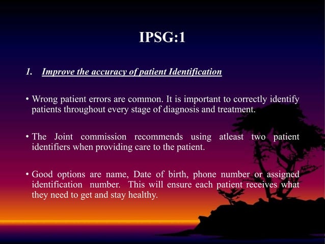 International Patient Safety Goals (IPSG) | PPTX