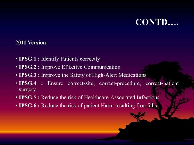 International Patient Safety Goals (IPSG) | PPTX