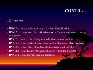 International Patient Safety Goals (IPSG) | PPTX