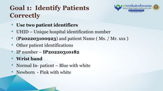 patient safety goals in healthcare industry | PPTX