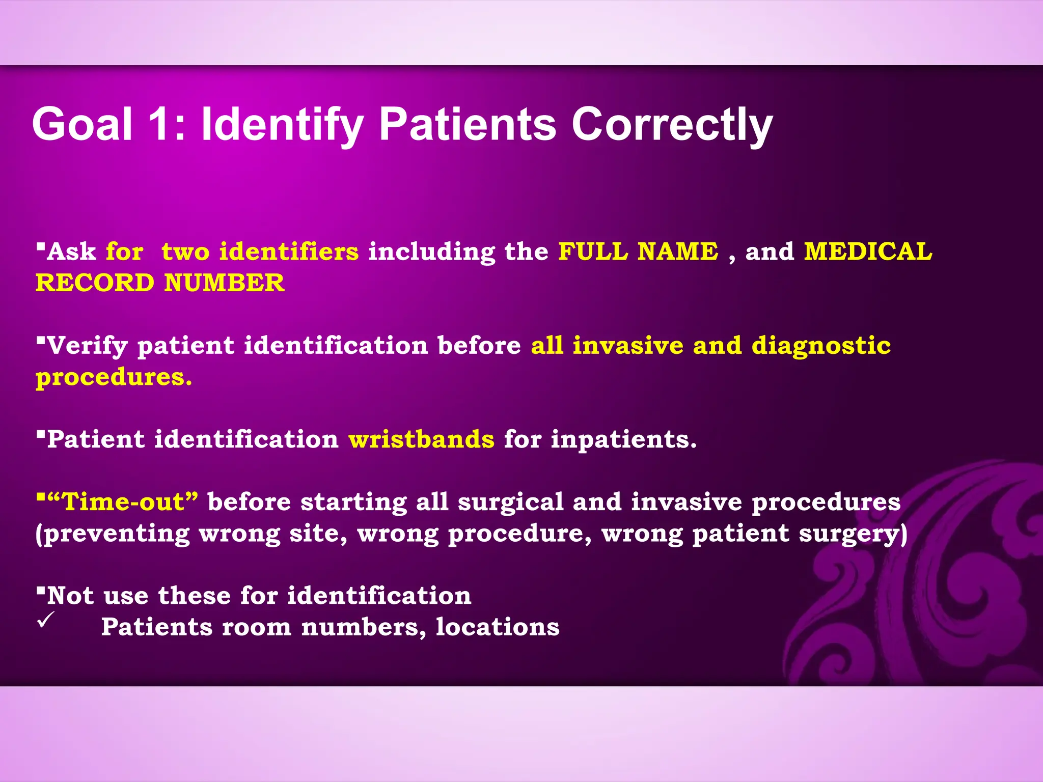 international patient safety goals in healthcare | PPT