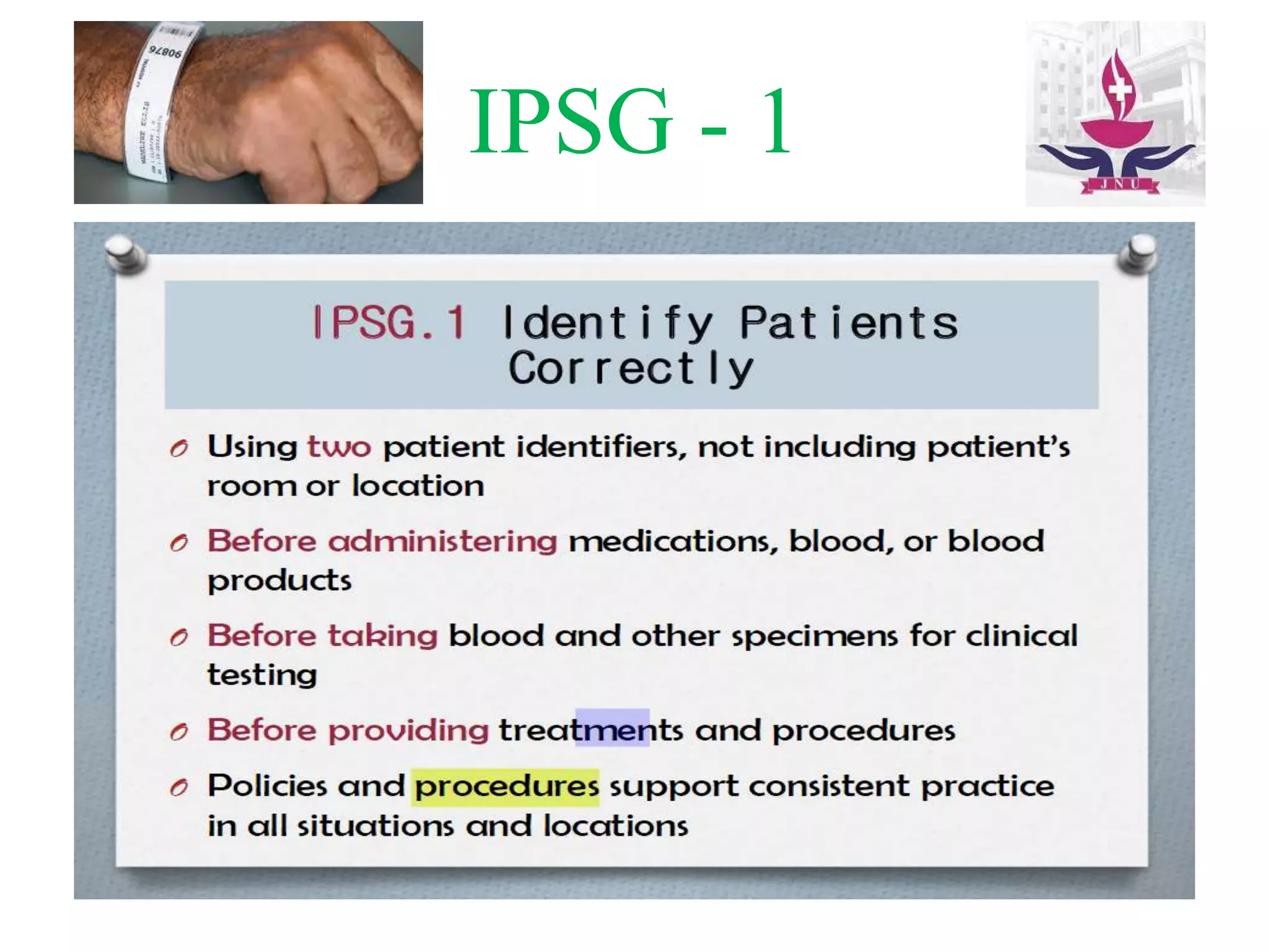 International Patient Safety goals | PPTX
