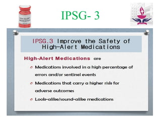 International Patient Safety goals | PPTX