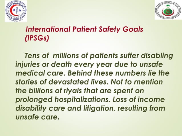 IPSG by JCI | PPT | Injuries | Diseases and Conditions