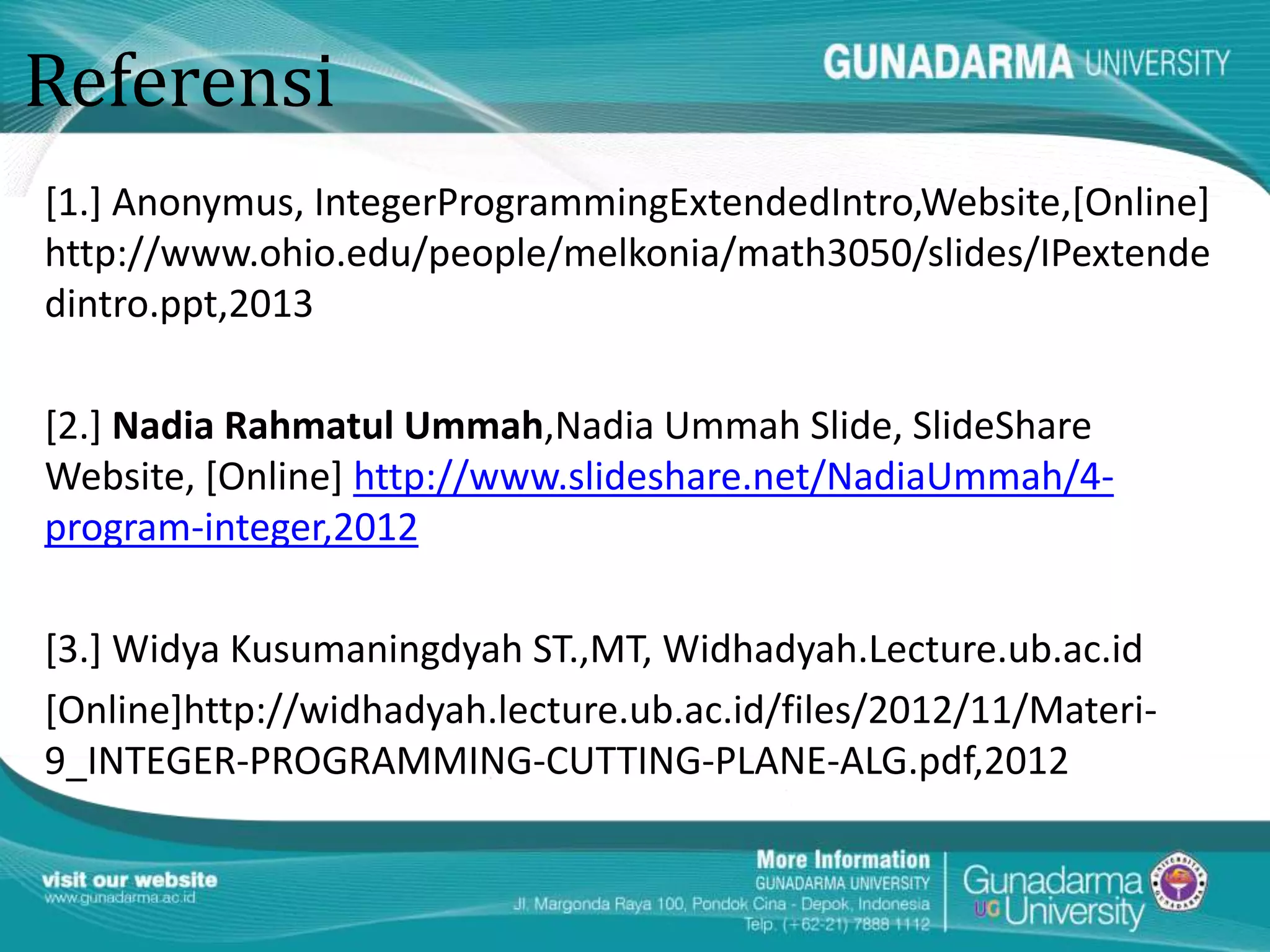 Integer Programming ( Quantitative Method ) | PPTX