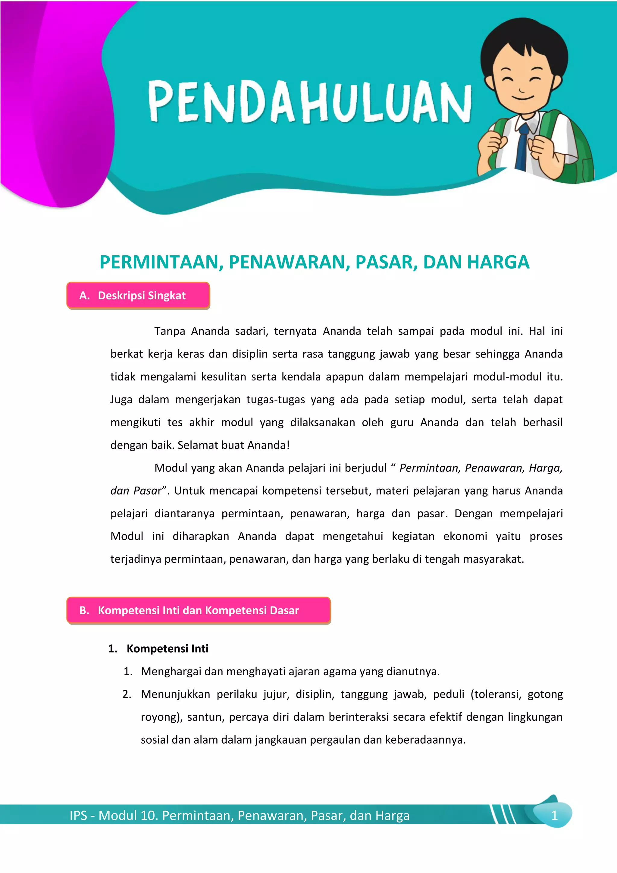 Ips modul 10 permintaan, penawaran, pasar, dan harga | PDF