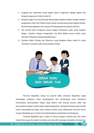 Ips modul 10 permintaan, penawaran, pasar, dan harga | PDF