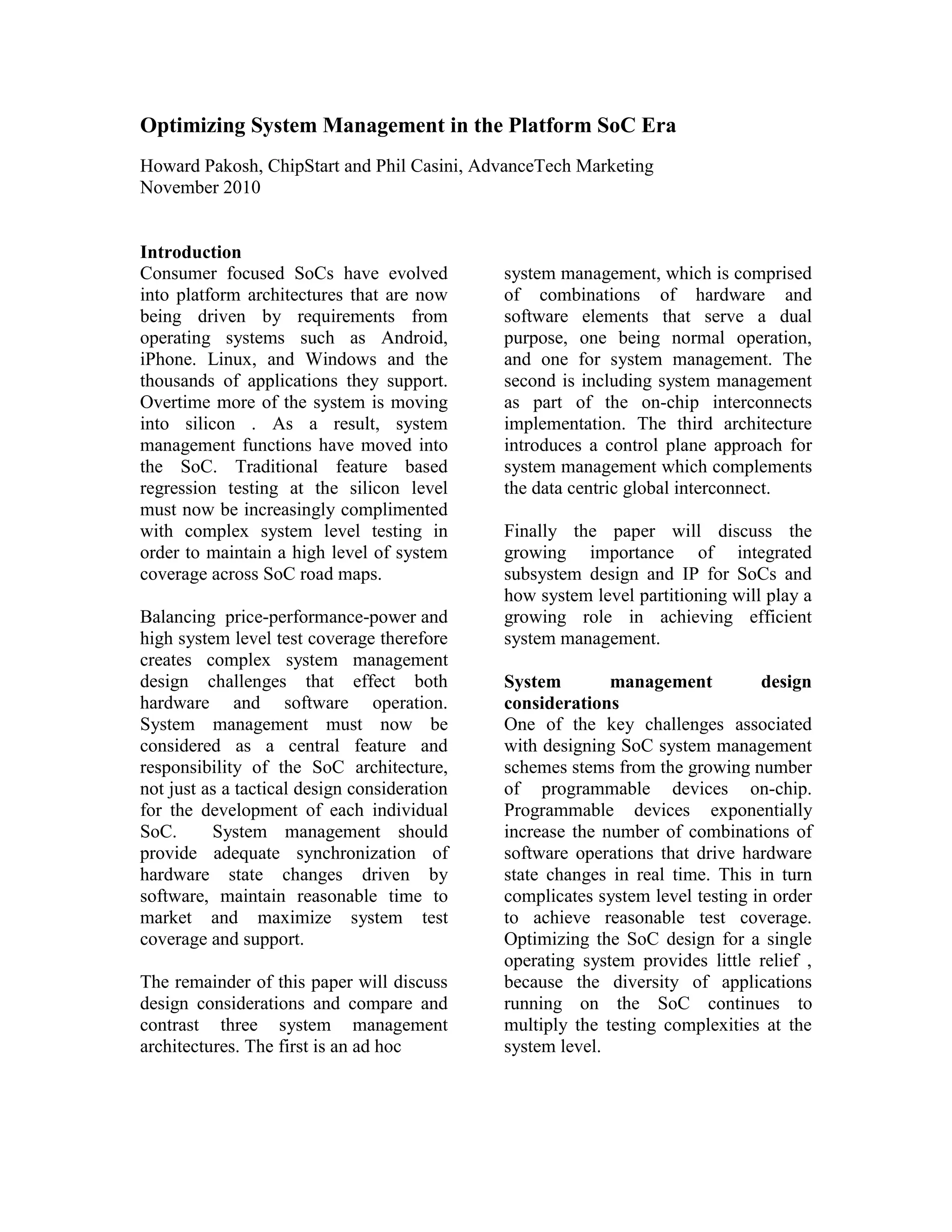 SSM White Paper NOV-2010 | PDF