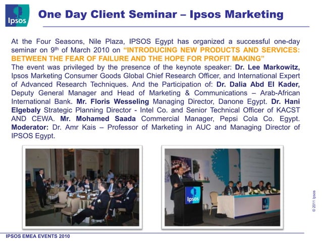 Ipsos Egypt Marketing & P R Activities | PPT