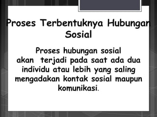 Sosiologi (pengertian hubungan sosial) | PPTX