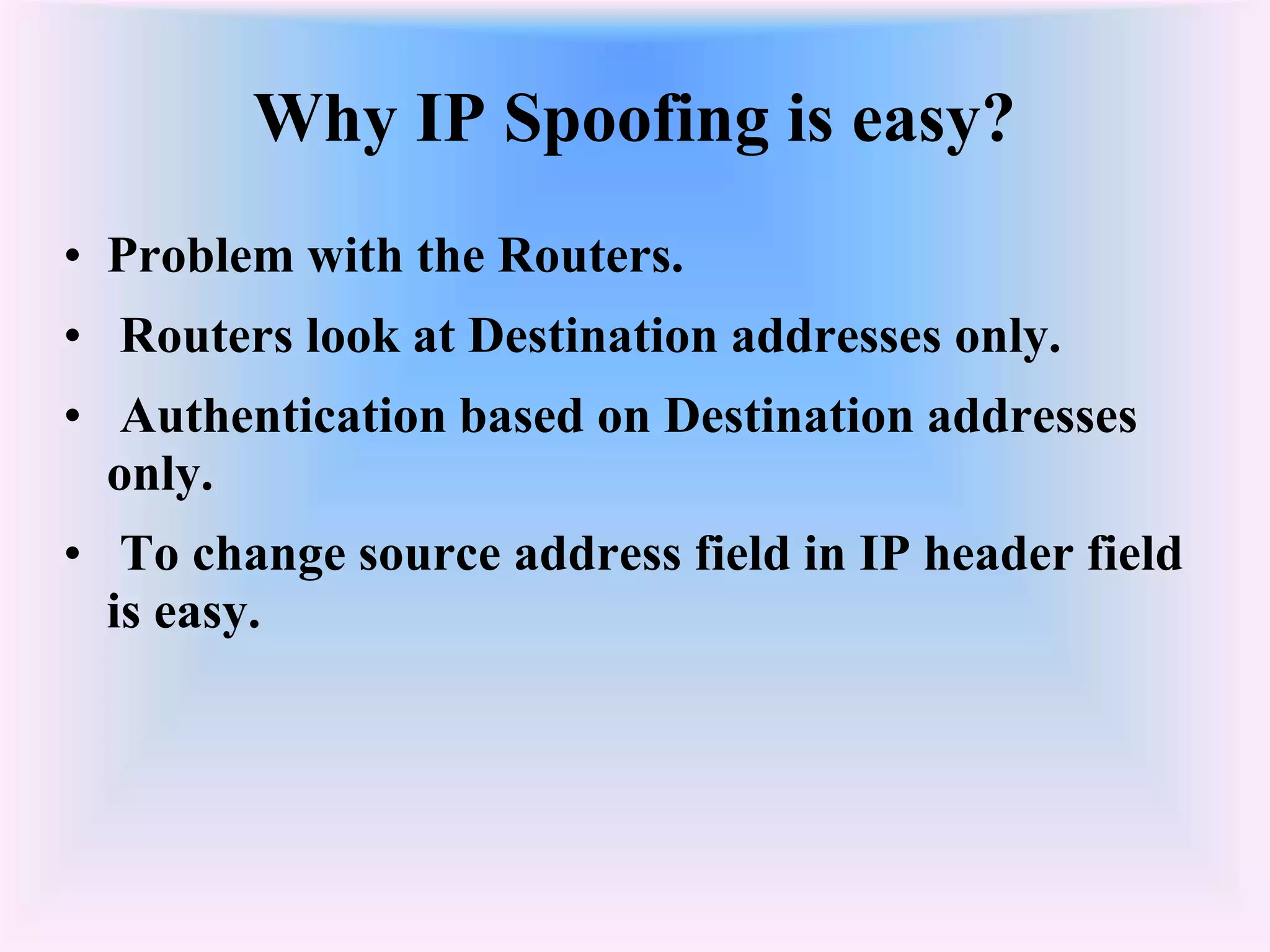 Ip spoofing ppt | PPTX