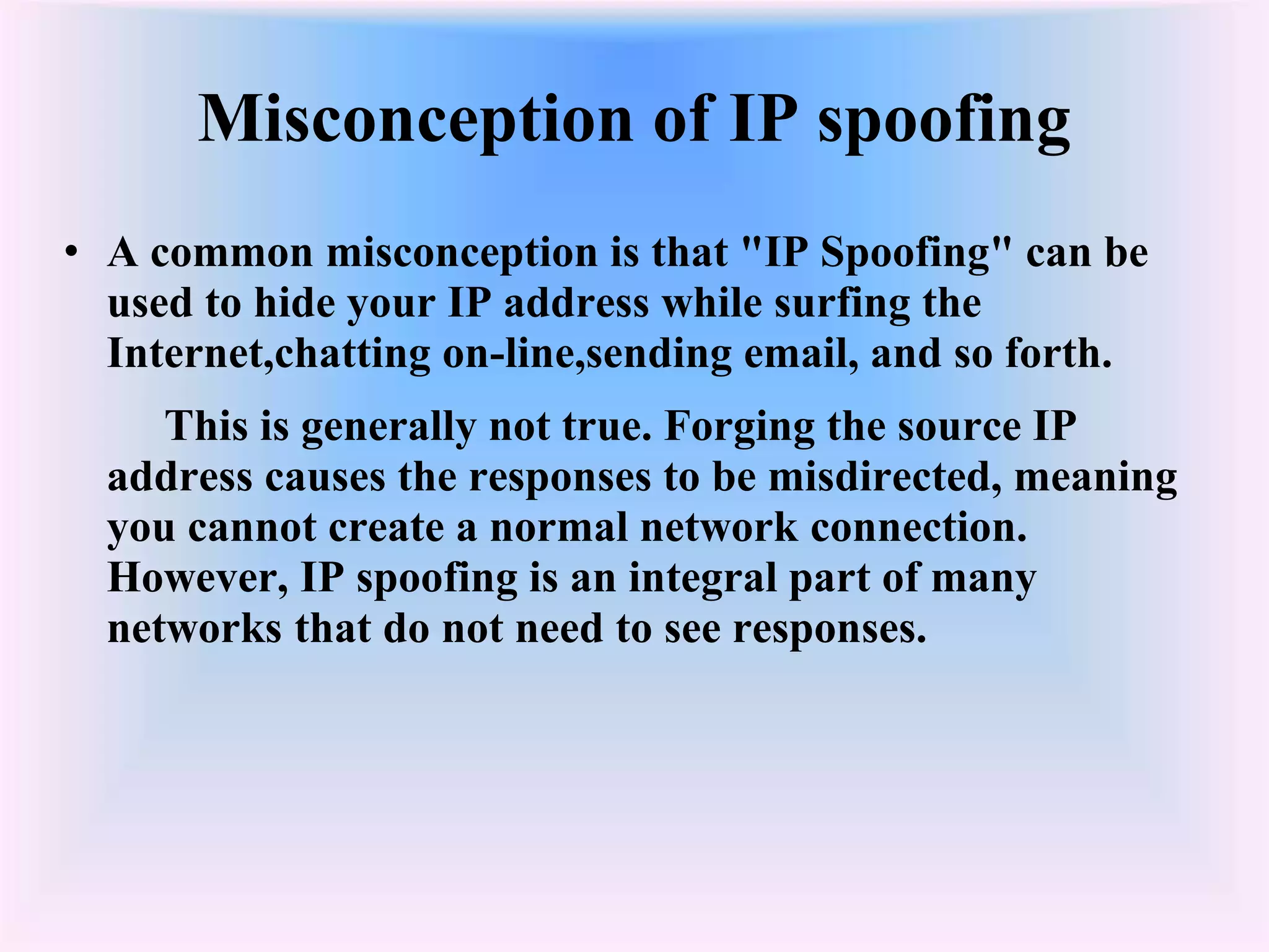 Ip spoofing ppt | PPTX