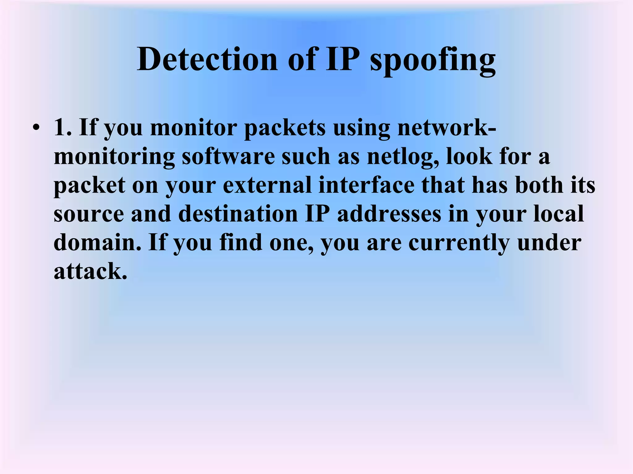 Ip spoofing ppt | PPTX