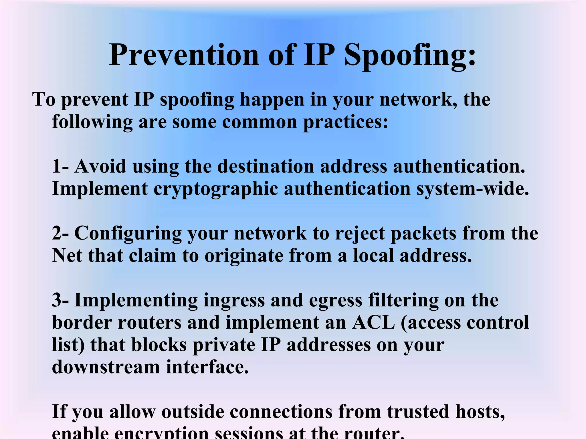 Ip spoofing ppt | PPTX