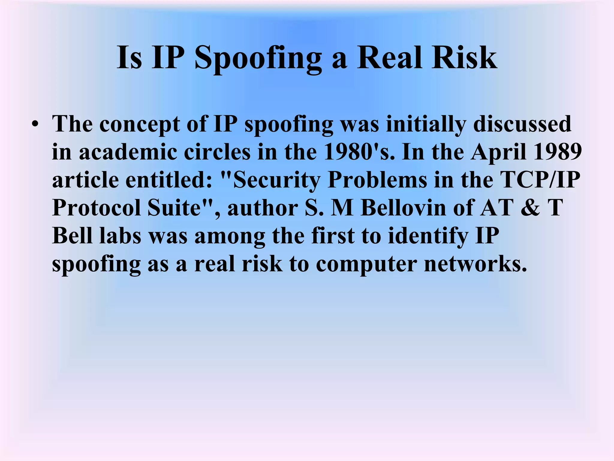 Ip spoofing ppt | PPTX