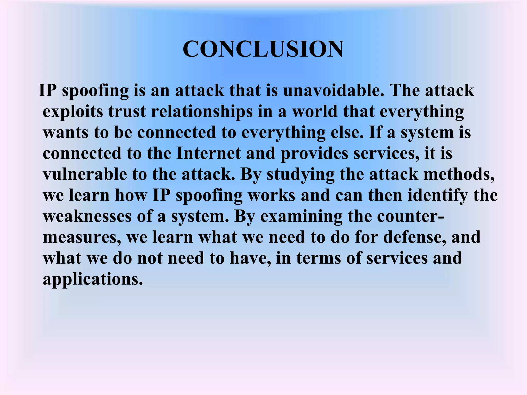 Ip spoofing ppt | PPTX