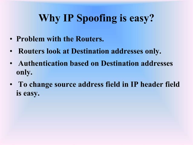 Ip Spoofing Ppt Pptx Computer Networking Computing