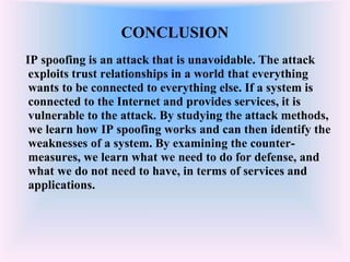 Ip spoofing ppt | PPTX