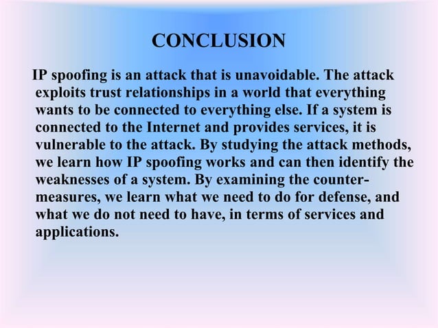 Ip spoofing ppt | PPTX | Computer Networking | Computing