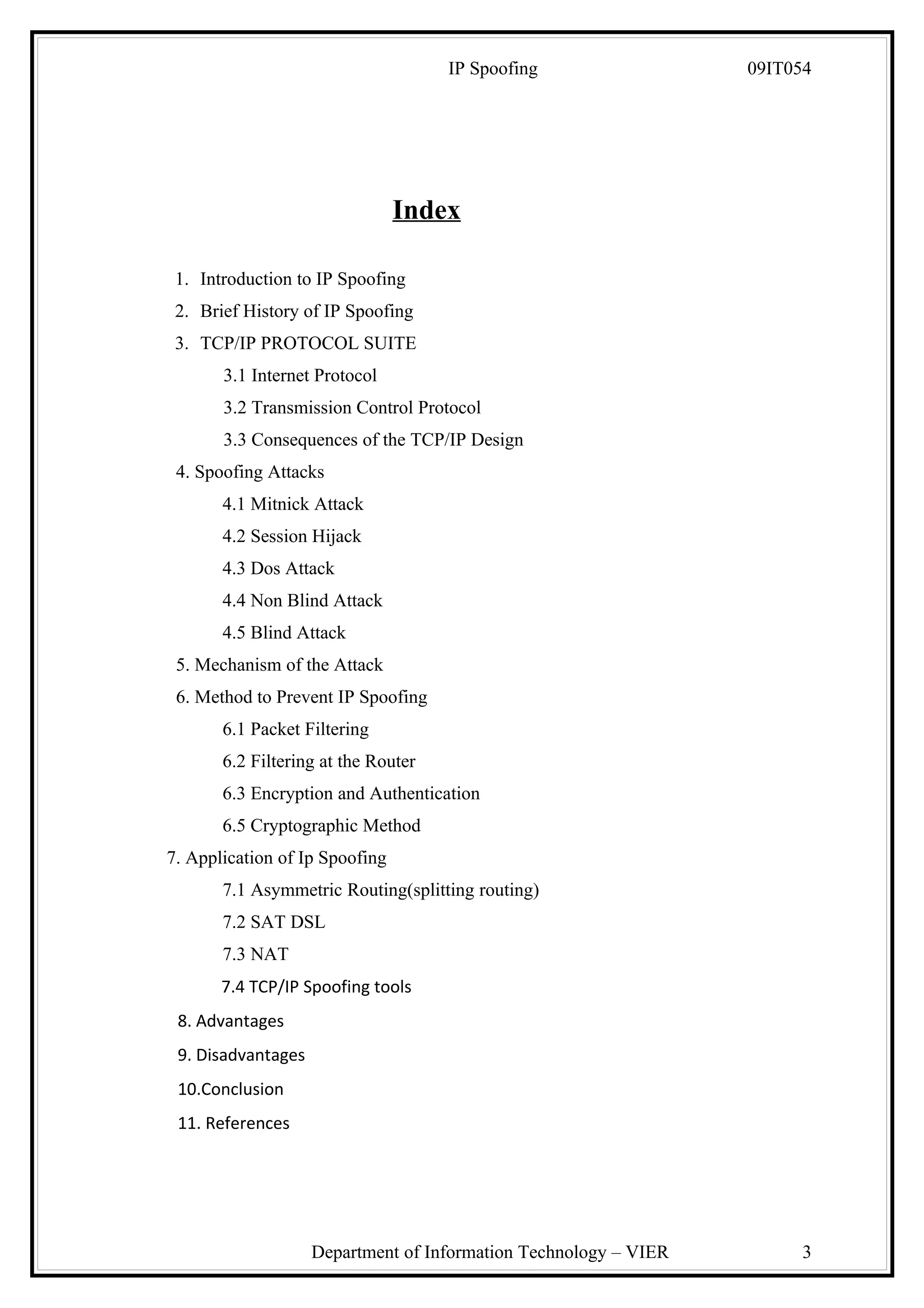 Ip spoofing (seminar report) | DOC