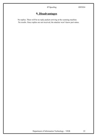 Ip spoofing (seminar report) | DOC