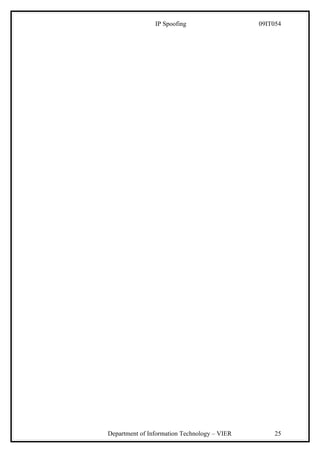 Ip spoofing (seminar report) | DOC