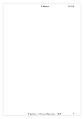 Ip spoofing (seminar report) | DOC