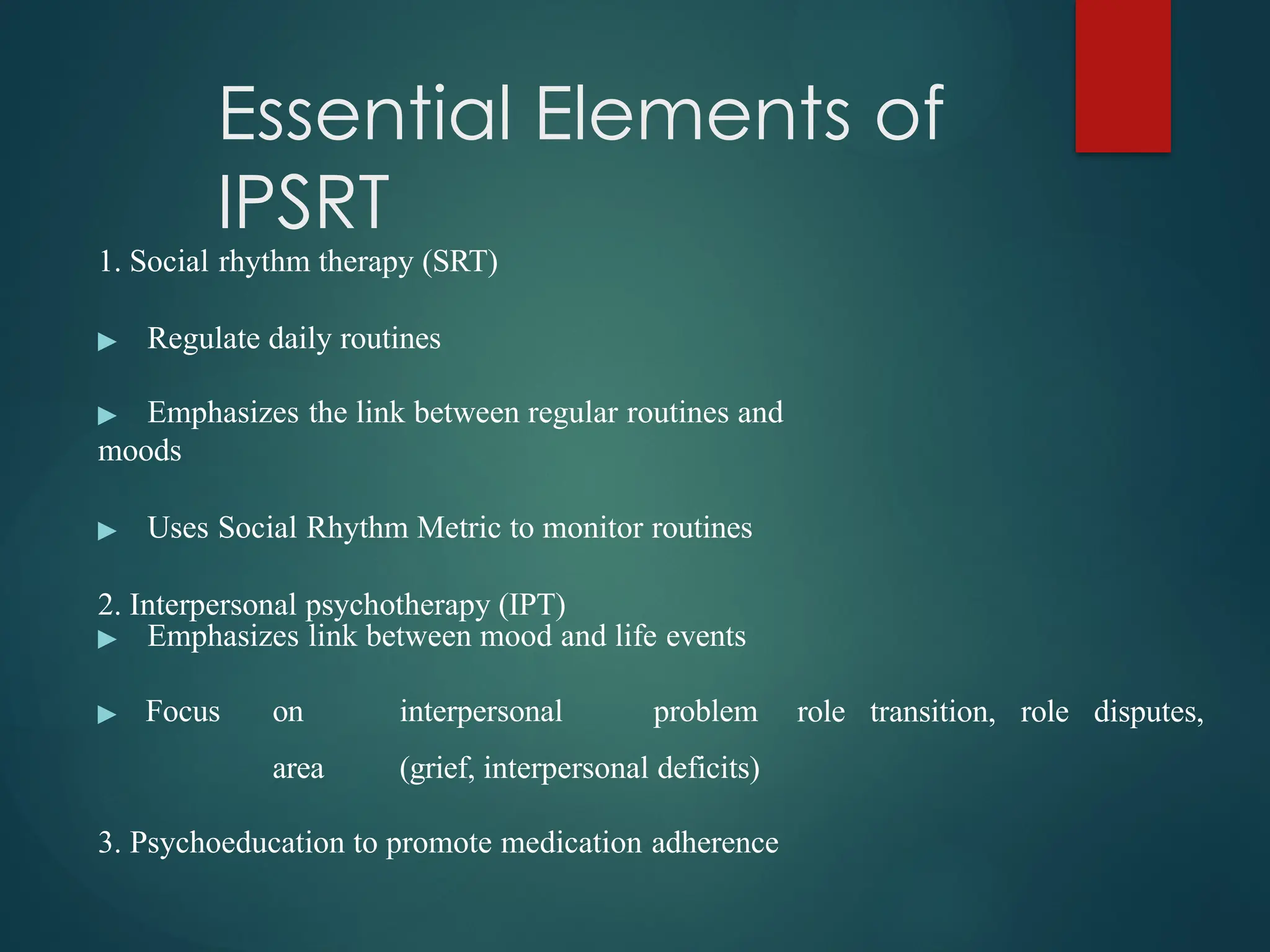 Interpersonal social rhythm therapy-Bipolar affective disorder | PPTX